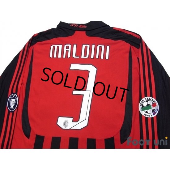 AC Milan 2007-2008 Home Match Issue Long Sleeve Shirt #3 Maldini - Online Store From Footuni Japan